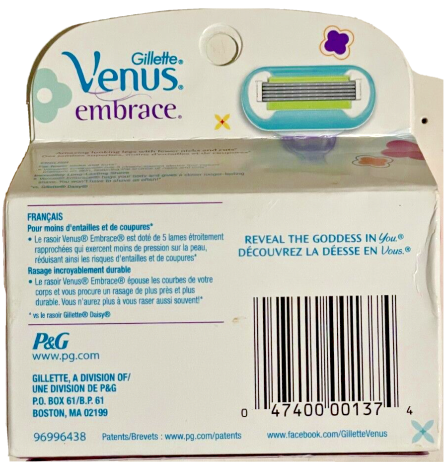 The Original Gillette Venus Embrace Women's Razor Blade Refills 4 ...