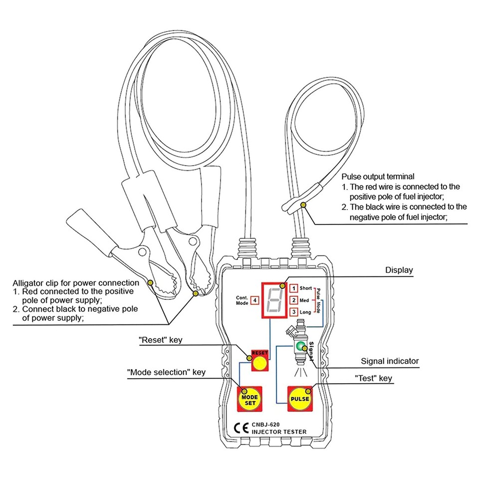 Car Fuel Injector Tester 4 Pulse Modes 12V Car Injector Cleaner ...
