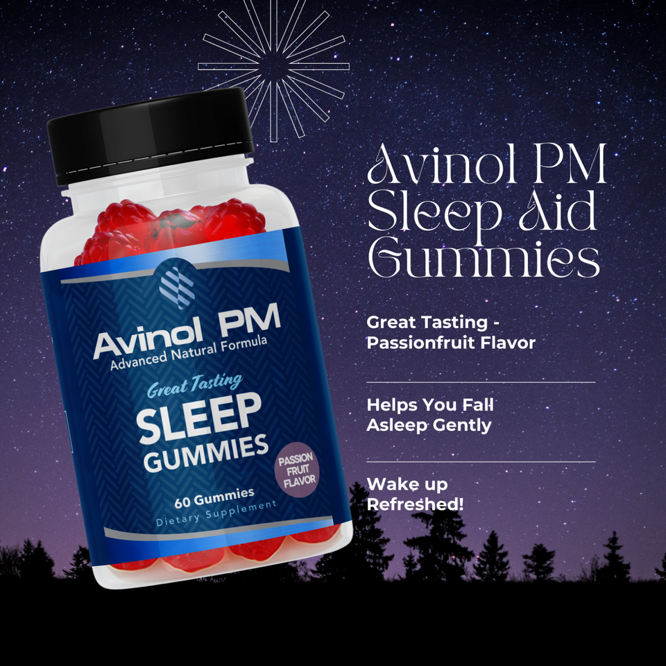 Avinol PM Sleep Gummies - All Natural Ingredients, Great Tasting Flavor ...