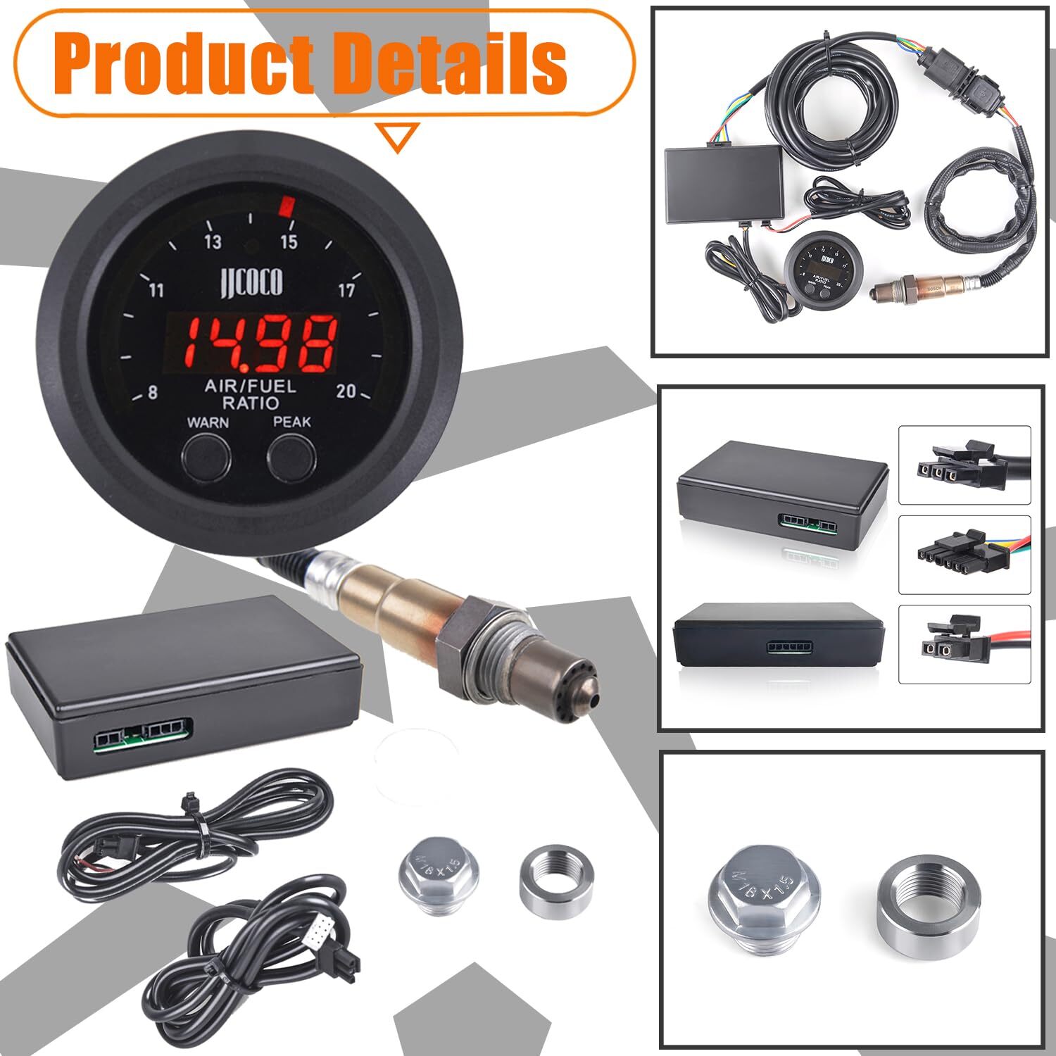 Air Wideband Gauge Kit - 52mm 2-1/16” Sensor Controller Box Round ...