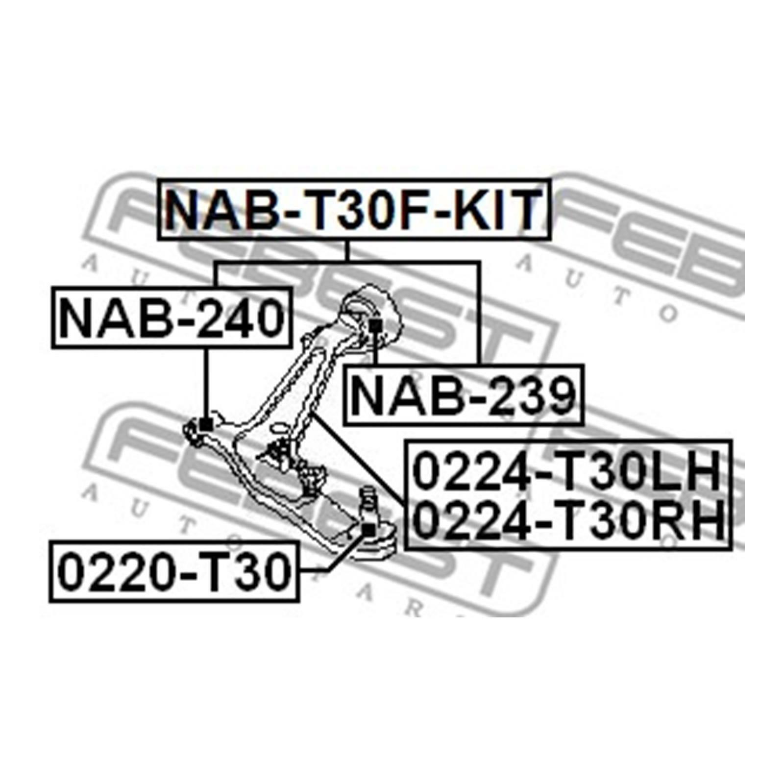 FEBEST Repair Kit, control arm NAB-T30F-KIT Front Lower FOR X-Trail ...