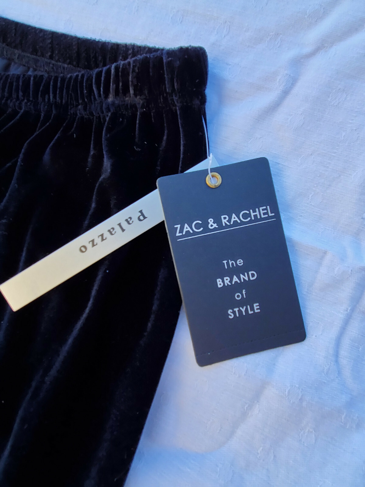 Zac & Rachel Palazzo Black Velour Pants~Womens Size Small~NEW~Evening ...