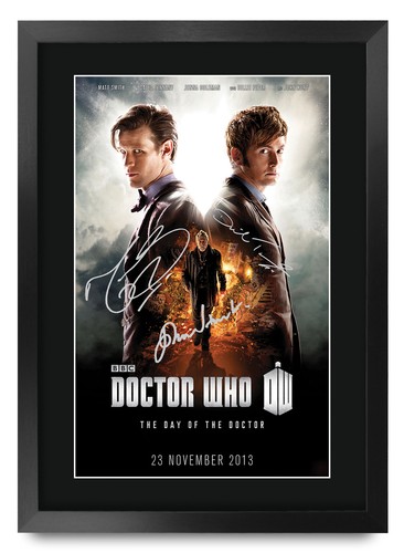 Dr Who Day Of The Doctor Series A3 Poster Framed Autograph Picture ...