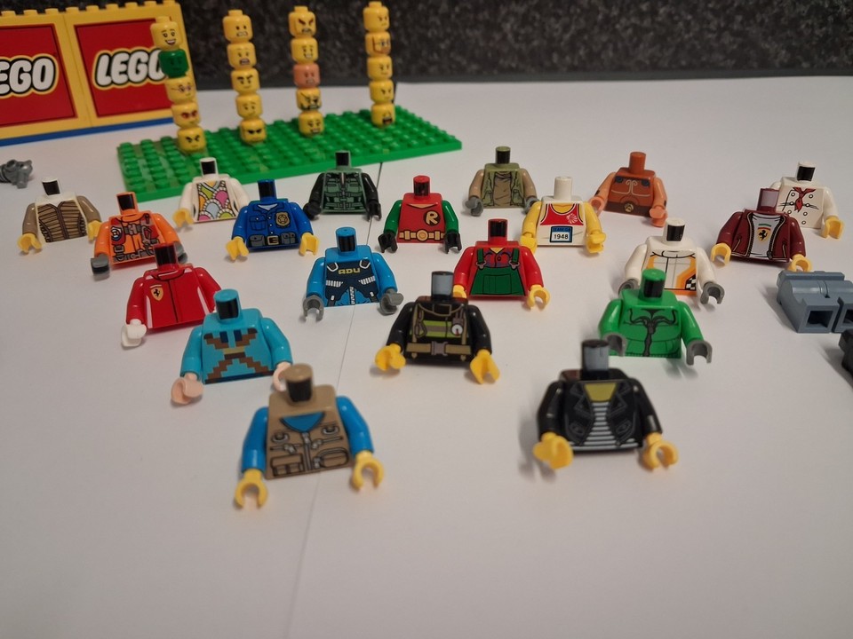 Lego, Minifigure Heads, Torsos, Legs, Hats, Hair & Weapons Bundle ...