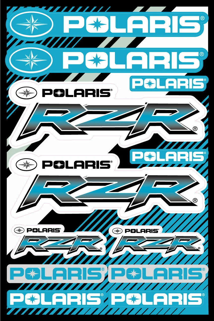 Polaris RZR Razor Sticker Decal Sheet Sky Blue | eBay UK