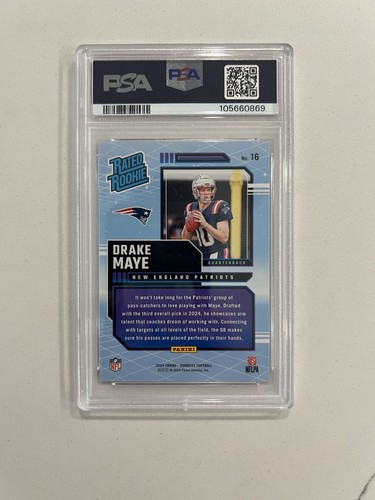Drake Maye 2024 Panini Donruss Rated Rookies Retro #16 PSA 10 GEM MT ...