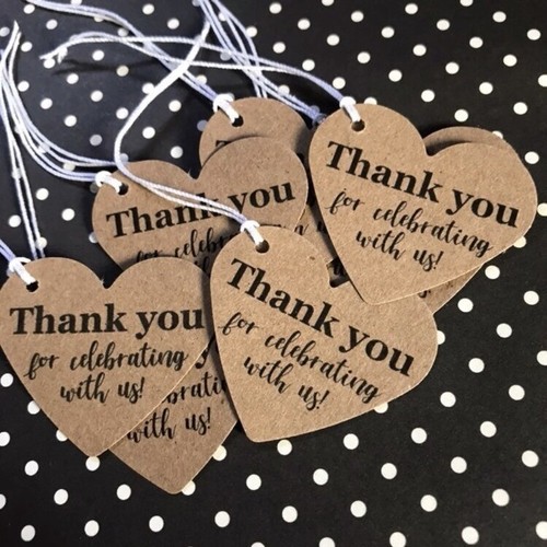 (227) pcs. of Heart Shape Thank You For Celebrating w/Us Tags +strings ...