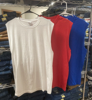 New, Jerzees Men's Muscle T-Shirts, Large (42-44), 3 pack - Red, White ...