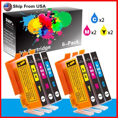 6PK 564 564XL Ink Cartridge For Photosmart Premium B209 DeskJet 3520 ...