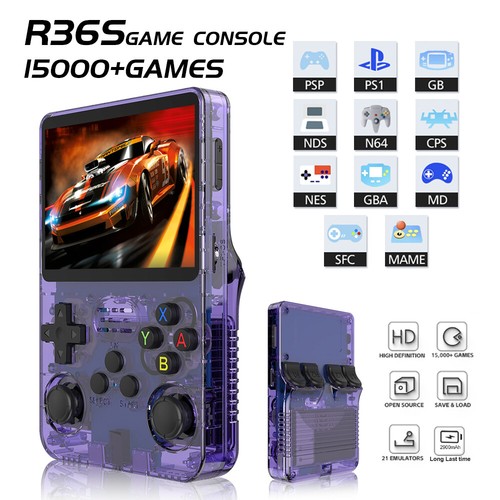 R36S Retro Portable Handheld Video Game Console Arkos System 64GB 15000 ...