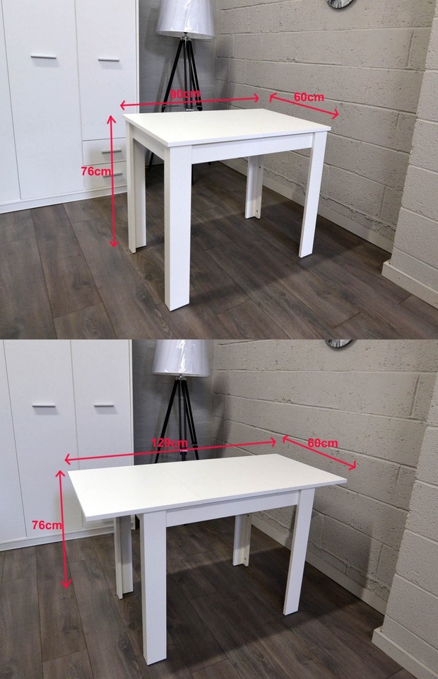Small extending dining table ideal for caravans, conservatories, white ...