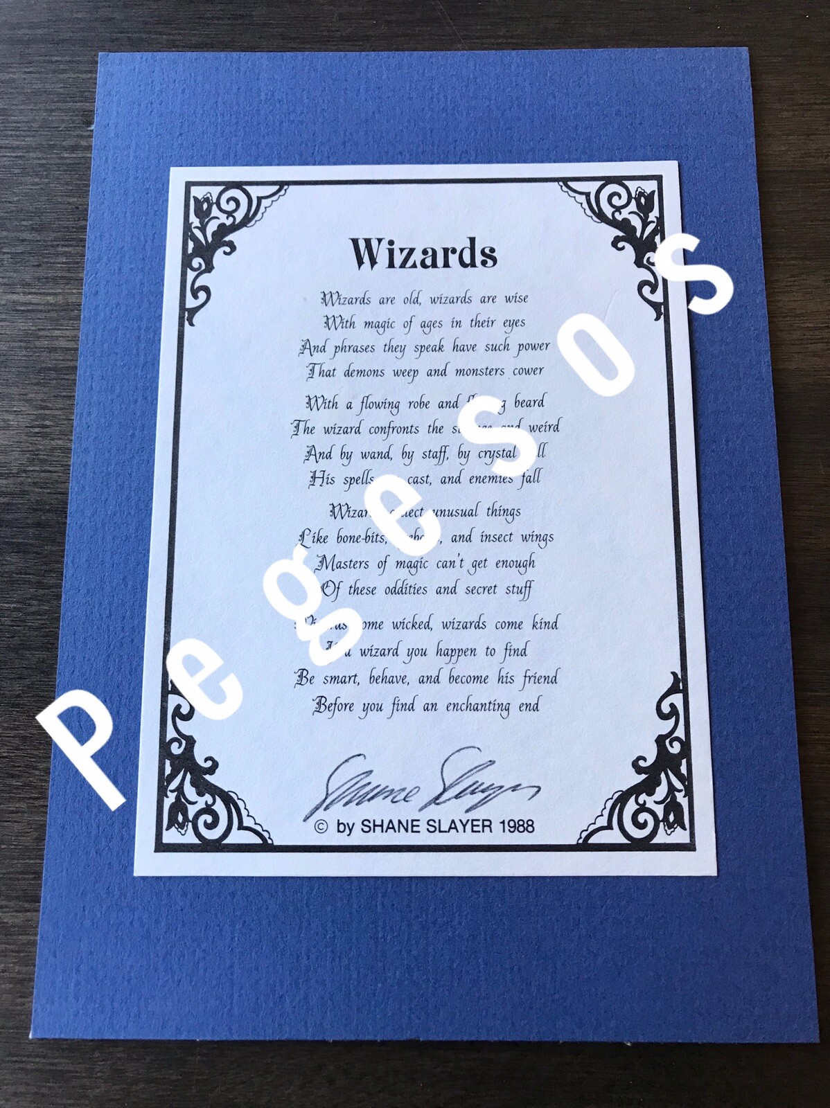 Vintage Wizards Poem By Shane Slayer Signed 1988 | eBay