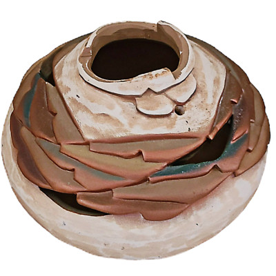 Signed Steven Kaye 1998 Hand Thrown Painted Clay Pot Southwest Pottery ...