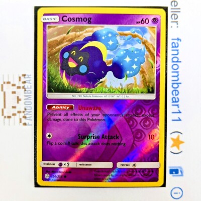 Cosmog REVERSE HOLO card 100/236 Sun & Moon Cosmic Eclipse 2019 Pokemon ...