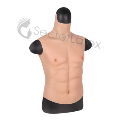 SILICONE RUBBER MALE MAN BREAST FORM FAKE CHEST BODY MUSCLE REALISTIC ...