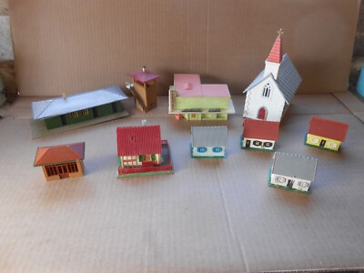 vintage model railroad ho scale plastic houses buildings BB faller ...