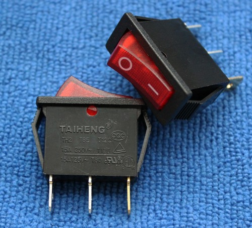 1pcs TH2 T85 T120 Red Lamp Rocker Switch 3 Pins 2 Positions 15A 125 ...