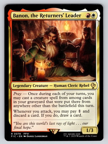 Banon, the Returners' Leader R Commander FINAL FANTASY 78 NM MTG Magic ...
