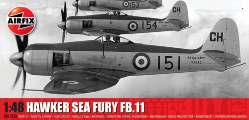 Airfix Model Set - A06105A Hawker Sea Fury FB.II Model Building Kit ...