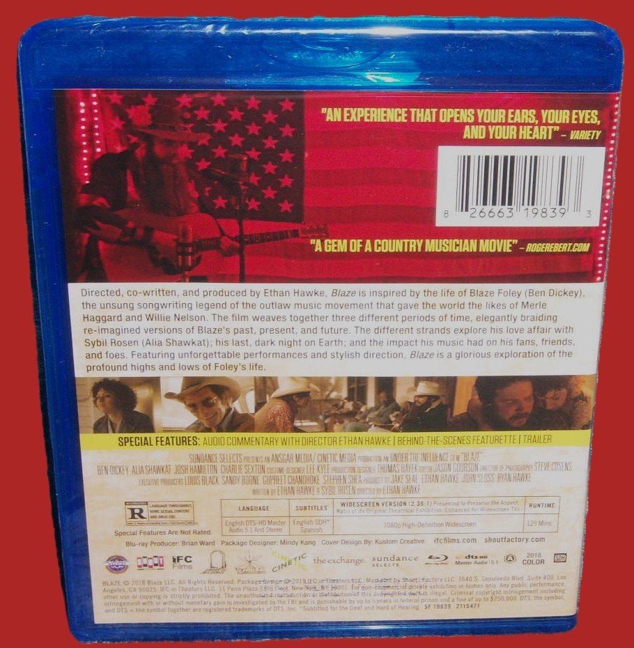NEW RARE OOP SHOUT ETHAN HAWKE KRIS KRISTOFFERSON BLAZE BLU RAY MOVIE 2018 826663198393| eBay
