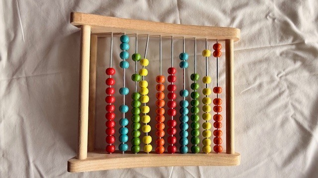 Wooden Abacus Counting Frame – 10-Row Multi-Colour Beads – Montessori ...