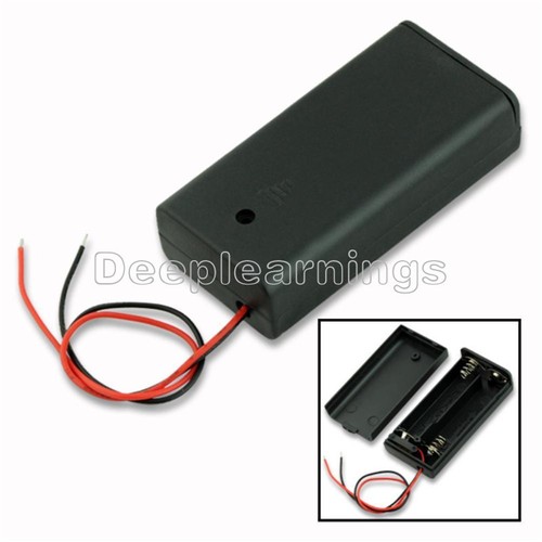 2PCS 2A Battery Holder Box Case with ON/OFF Switch and Cover for 2AA ...