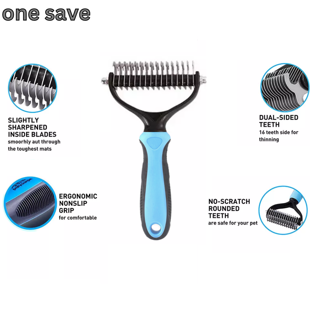 Professional Pet Dog Cat Dematting Undercoat Fur Grooming Comb Rake ...