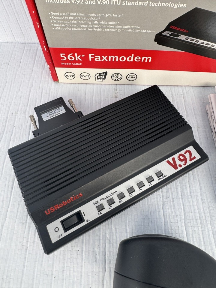 US Robotics V.92 USR5686E External Modem + Fax Vintage Nostalgia Used ...