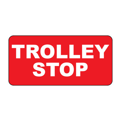 Trolley Stop Red Retro Vintage Style Metal Sign - 8 In X 12 In With ...