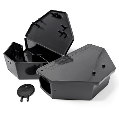 2 x Mouse, Rodent & Vermin Poison Bait Stations | Self-Locking Bait ...
