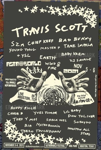 Travis Scott Astro World 2021 Houston poster | eBay