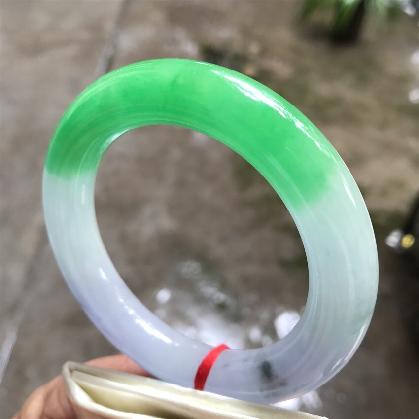57.5MM Burma Natural Ice Green Jadeite Jade Bracelet Emerald Jade ...