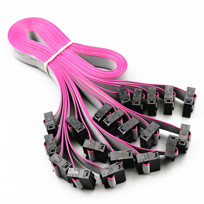 10PCS 50cm 2x5 10 Pins IDC Flat Ribbon DATA Cable 2.54mm Pitch AVR ISP ...