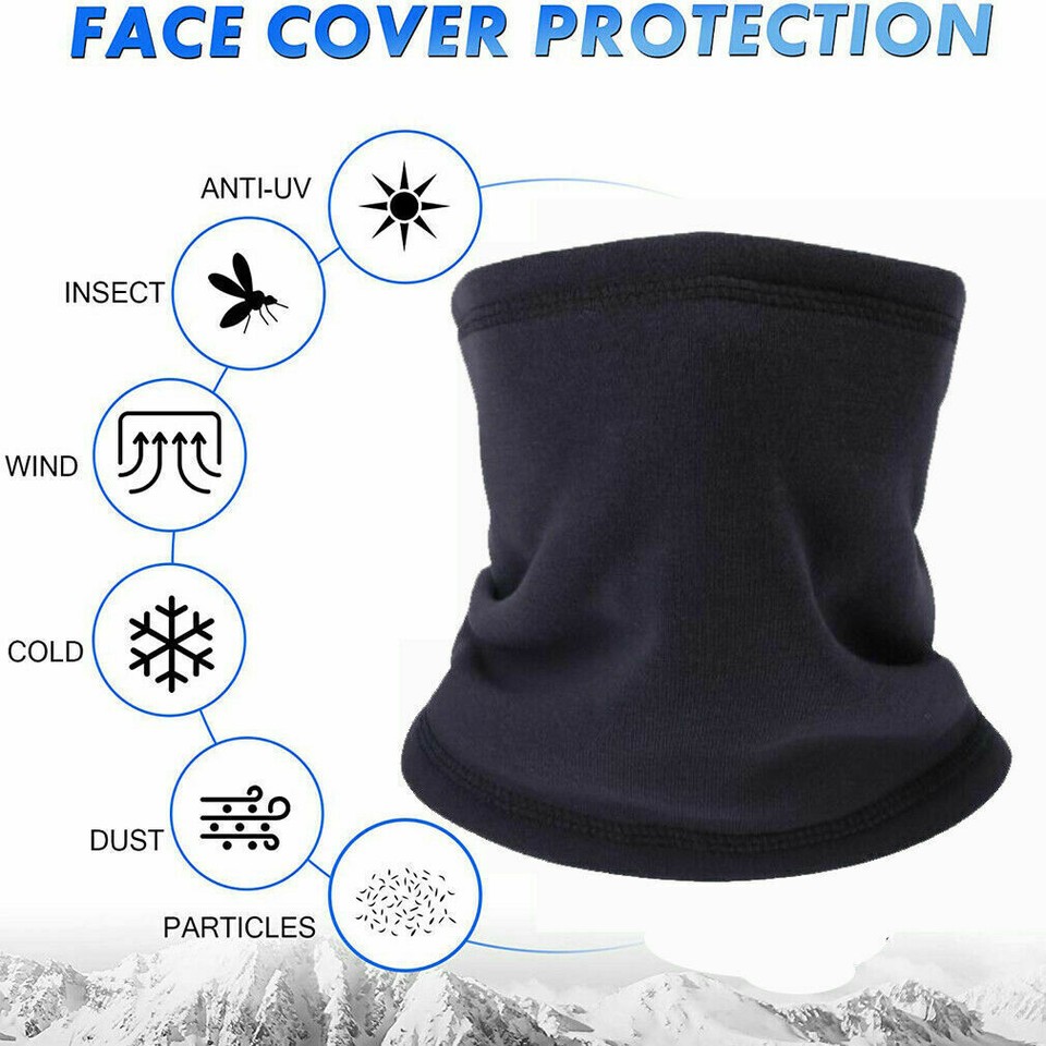 Winter Fleece Neck Warmer Gaiter Balaclava Ski Face Mask Scarf ...