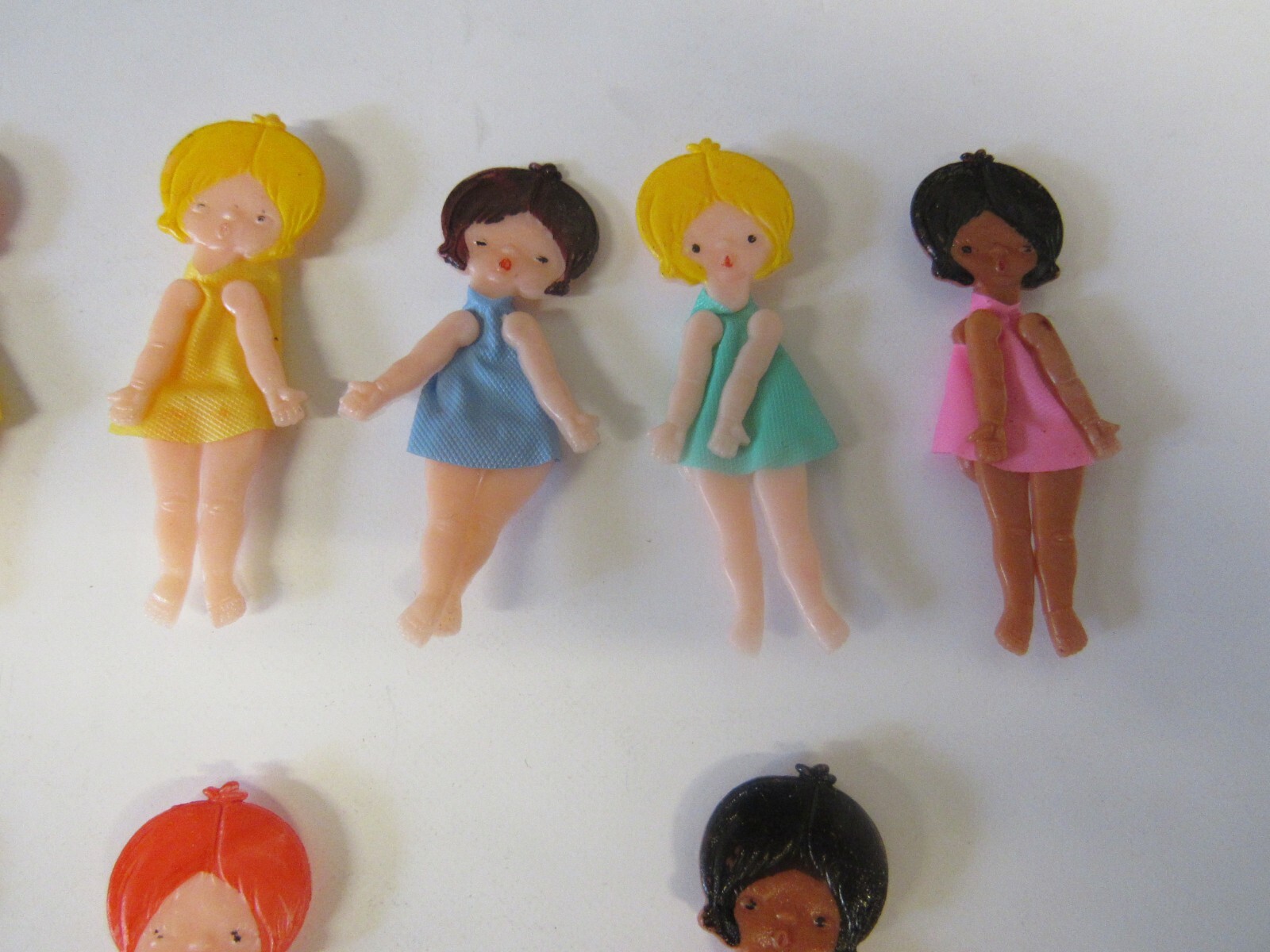 Vintage Skinny Flat Flatsy Mini Poseable Dolls Lot of 8 | eBay