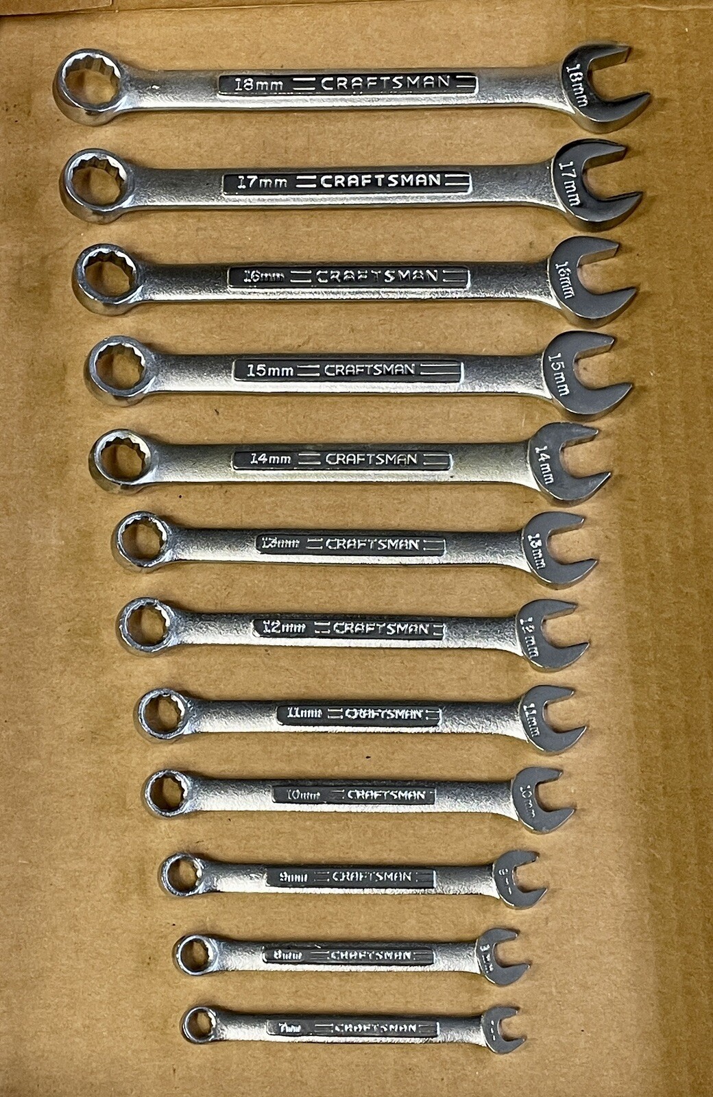 12 Piece Vintage -VV- Craftsman Forged Metric Combination Wrench Set ...