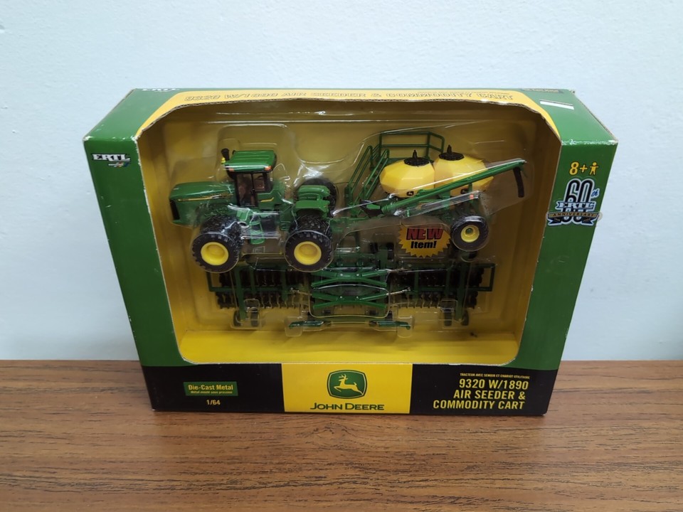1/64 Ertl Farm Toy John Deere 9320 With 1890 AIR SEEDER SET & Commodity ...