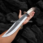 Premium Hand Forged J2 Steel Crown Stag Antler Hunting Bowie Knife ...