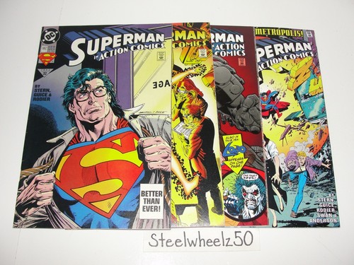 Action Comics 4 Comic Lot DC 1993 #692 693 695 700 Superman Fall ...