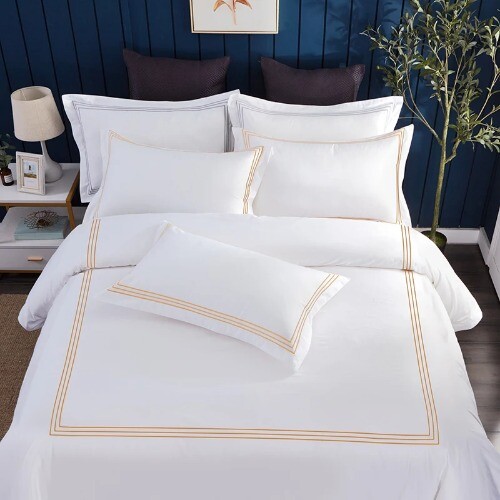 Luxury Egypt Cotton Bedding Set Pure Cotton Satin Strip Duvet Cover