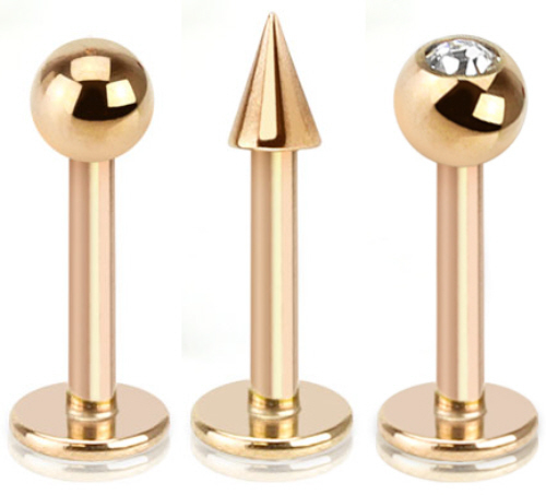 1pc Rose Gold Ball, Spike or Gem Style Labret, Monroe Stud Lip Ring | eBay