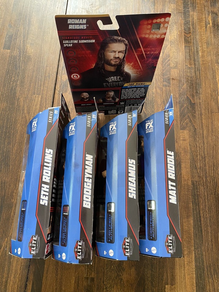 WWE Elite Action Figures Lot (5) Rollins Reigns Riddle Sheamus ...