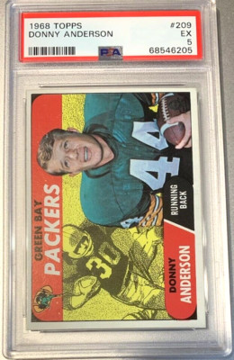 1968 Topps Football #209 Donny Anderson Rookie Green Bay Packers PSA 5 ...