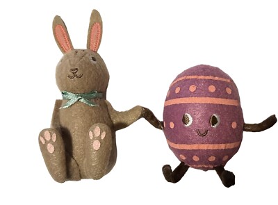 Target Spritz Bunny & Egg Holding Hands Felt Duo Easter Spring 2024 | eBay