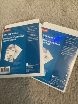 White Cardboard CD/DVD Mailers Envelope Stay Flat Rigid with Self Seal ...