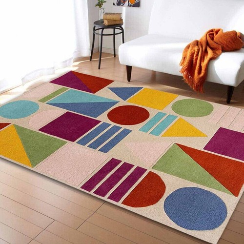 Hand Tufted Wool Area Rug New Geometric Abstract Hand-Tufted Wool Area ...