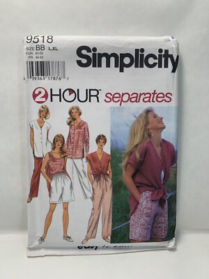 Simplicity 9518 Misses Pants Shorts Tops Shirt Pattern 18-24 Uncut | eBay