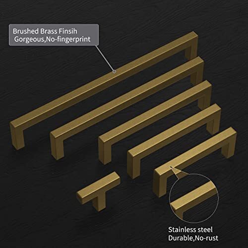 Pack Cabinet Pulls 8 inch，Brushed Handles for 8 inch hole center 15 ...