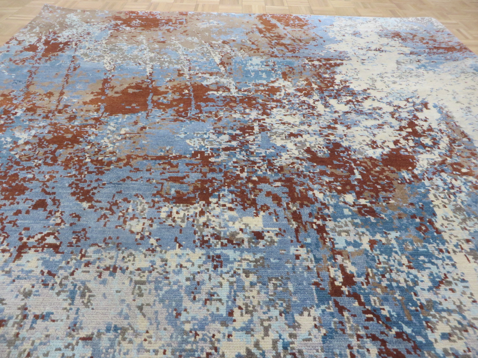 8'1 x 10'3 Hand Knotted Multi Colored Modern Abstract Oriental Rug Wool ...