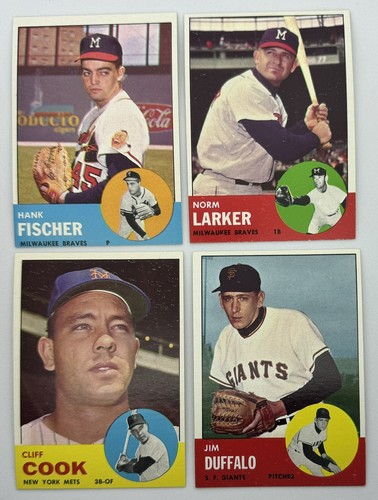 1963 Topps Baseball Lot of 4 Different High Numbered Cards in NM-MT ...